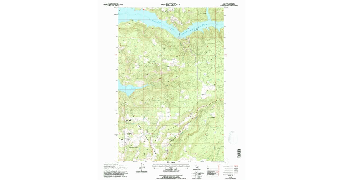 1994 Map of Dent, Clearwater County, ID — High-Res | Pastmaps