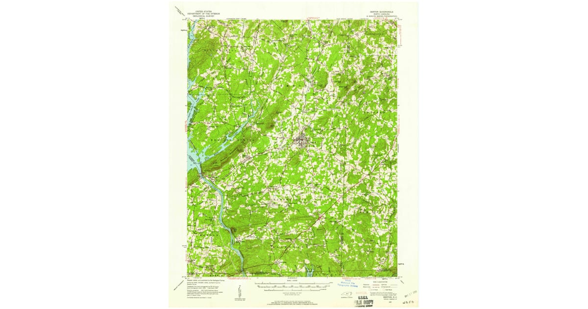1957 Map of Denton, NC — High-Res | Pastmaps