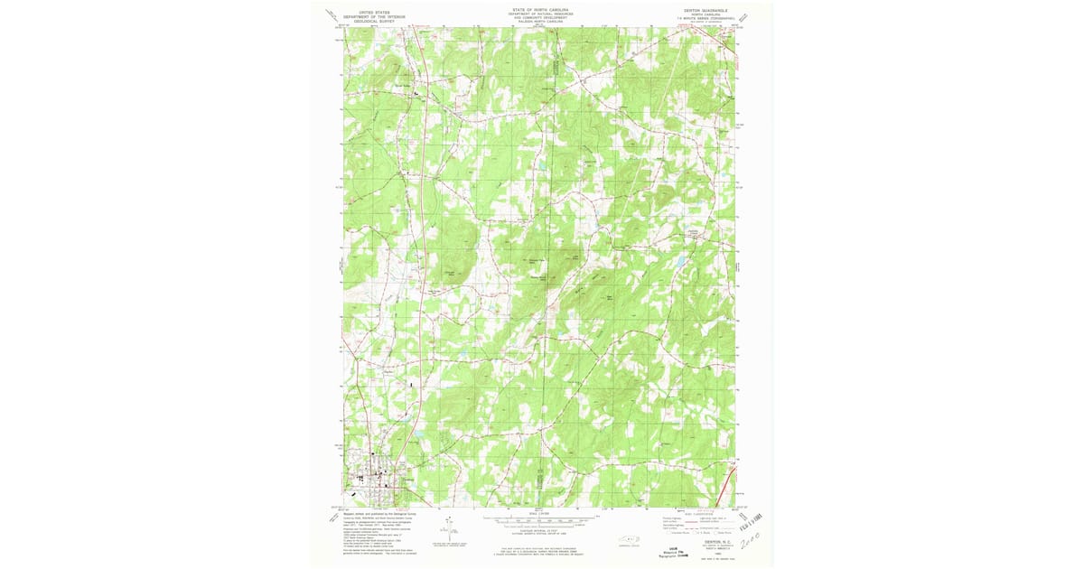 1980 Map of Denton, NC — High-Res | Pastmaps