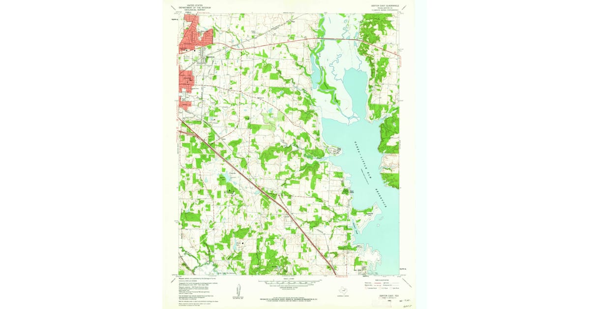 1960 Map of Denton East, Denton County, TX — High-Res | Pastmaps