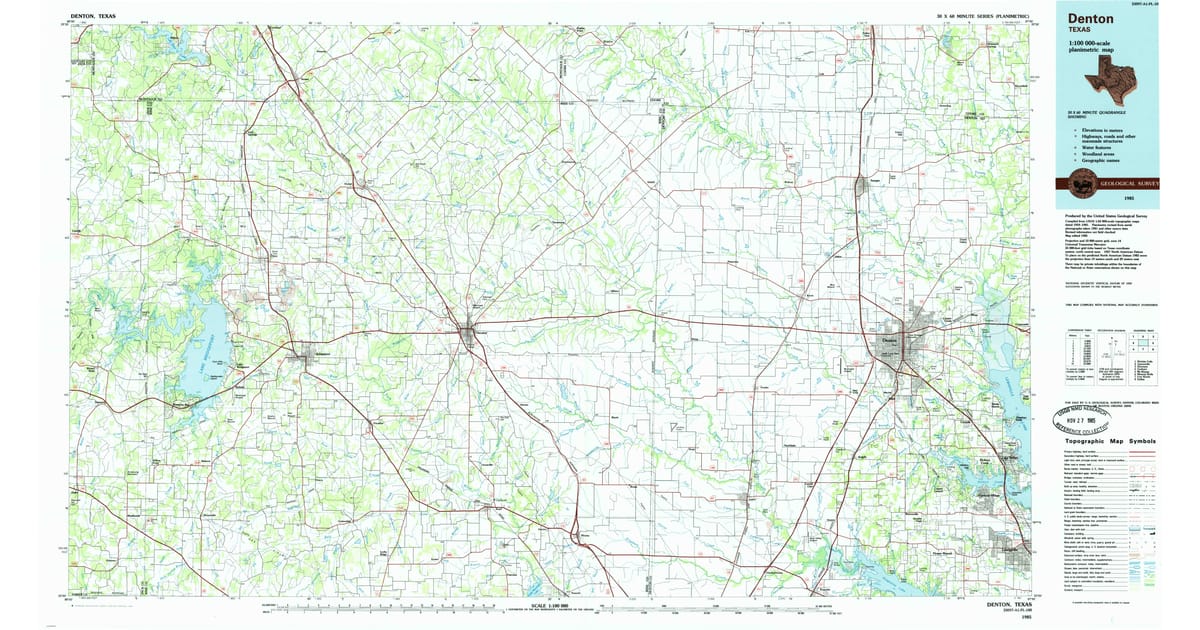 1980s Maps of Justin, TX | Pastmaps