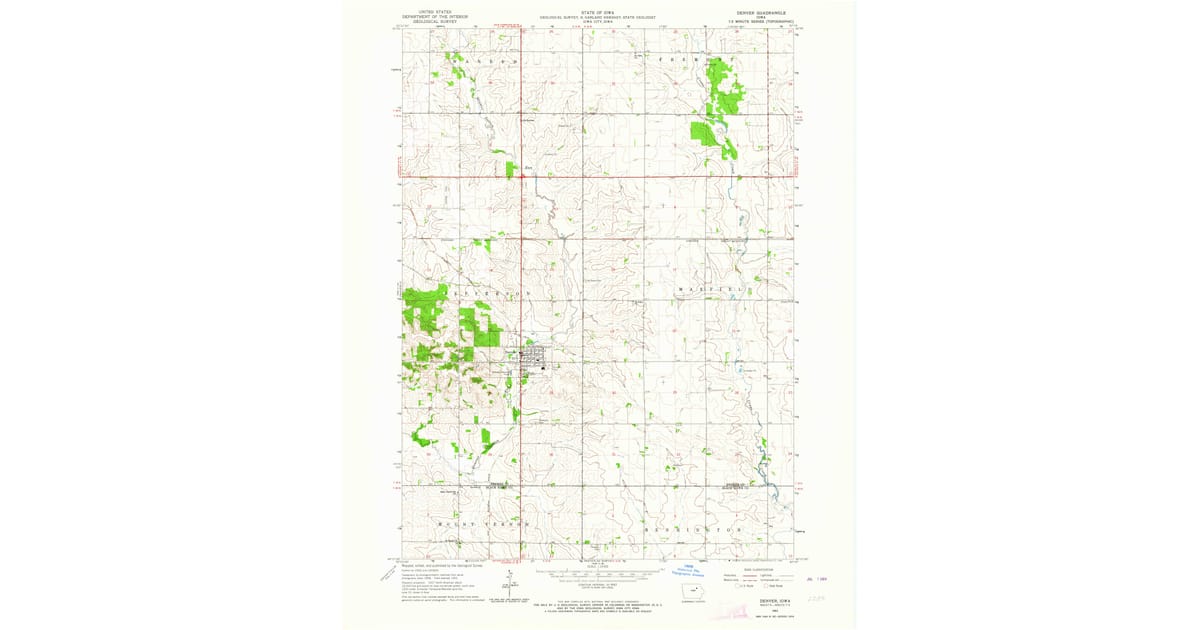 1963 Map of Denver, IA — High-Res | Pastmaps