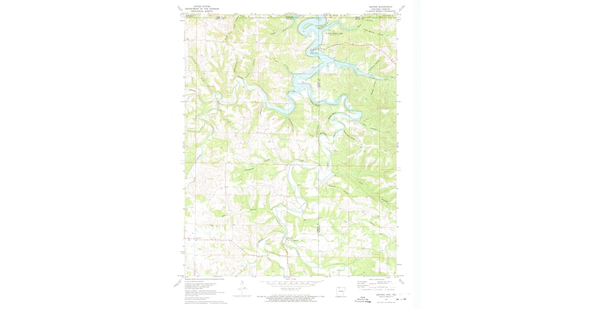 1972 Map of Denver, Carroll County, AR — High-Res | Pastmaps