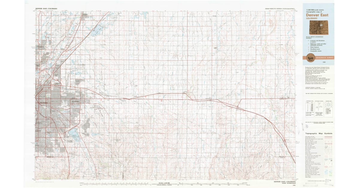 1981 Map of Denver East, Adams County, CO — High-Res, 1981 Print #2 ...