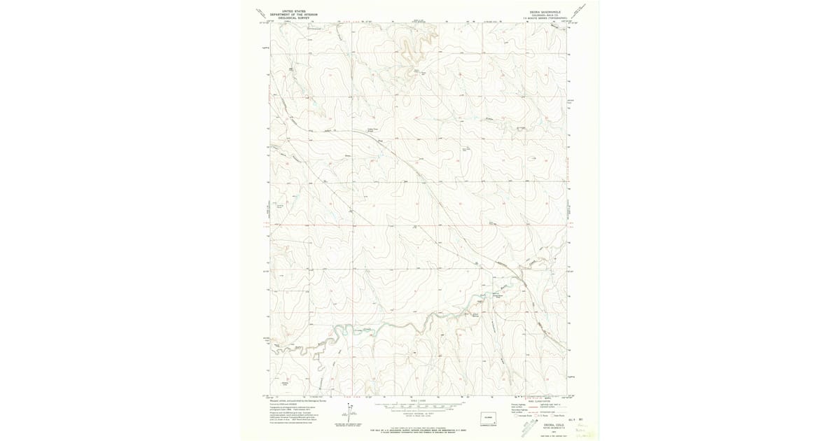 1971 Map of Deora, Baca County, CO — High-Res | Pastmaps