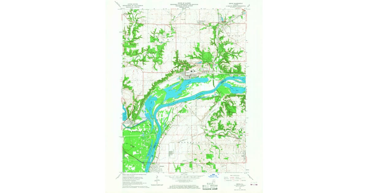 1966 Map of Depue, Bureau County, IL — High-Res | Pastmaps