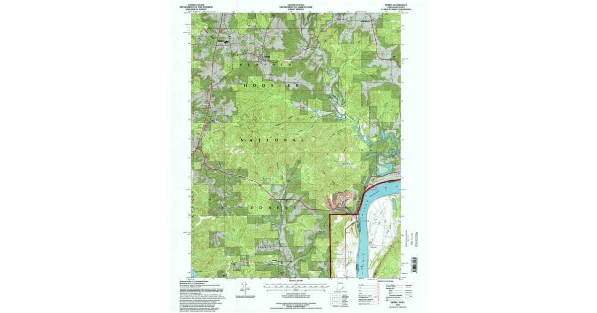 1993 Map of Derby, Perry County, IN — High-Res | Pastmaps