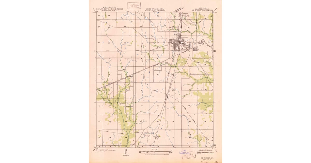 Old Maps of DeRidder, LA for Genealogy | Pastmaps
