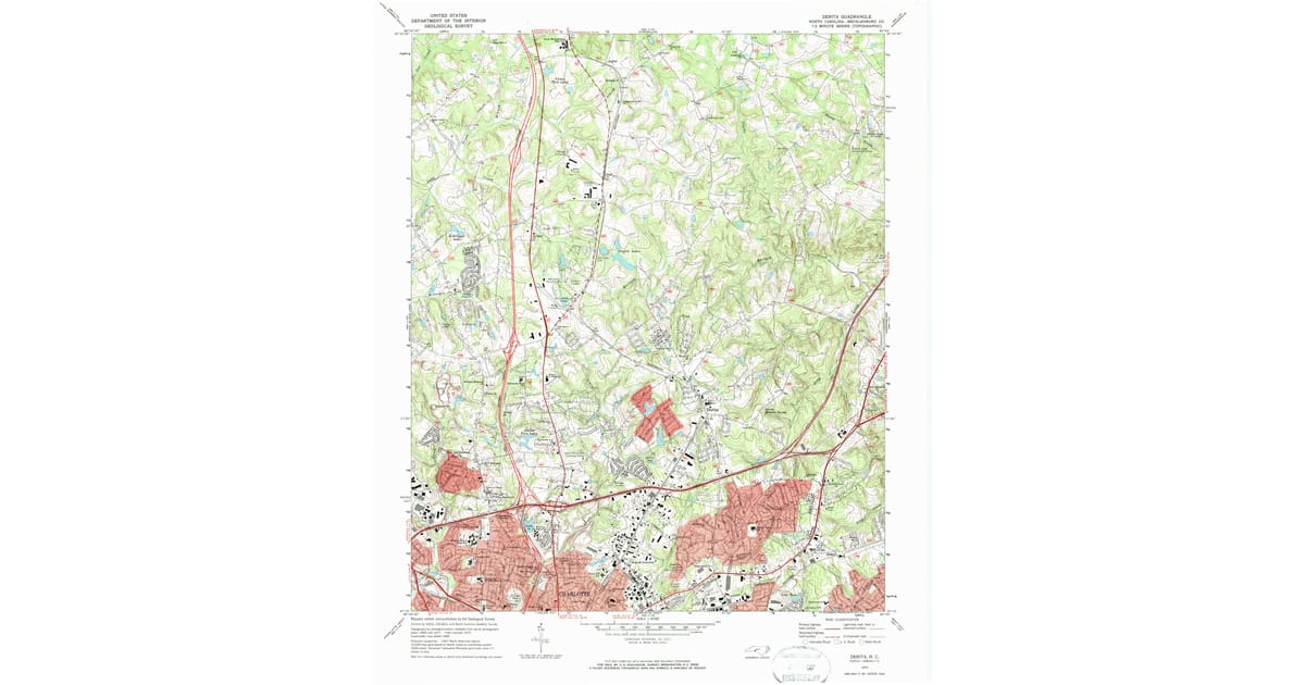1972 Map of Derita, Mecklenburg County, NC — High-Res | Pastmaps