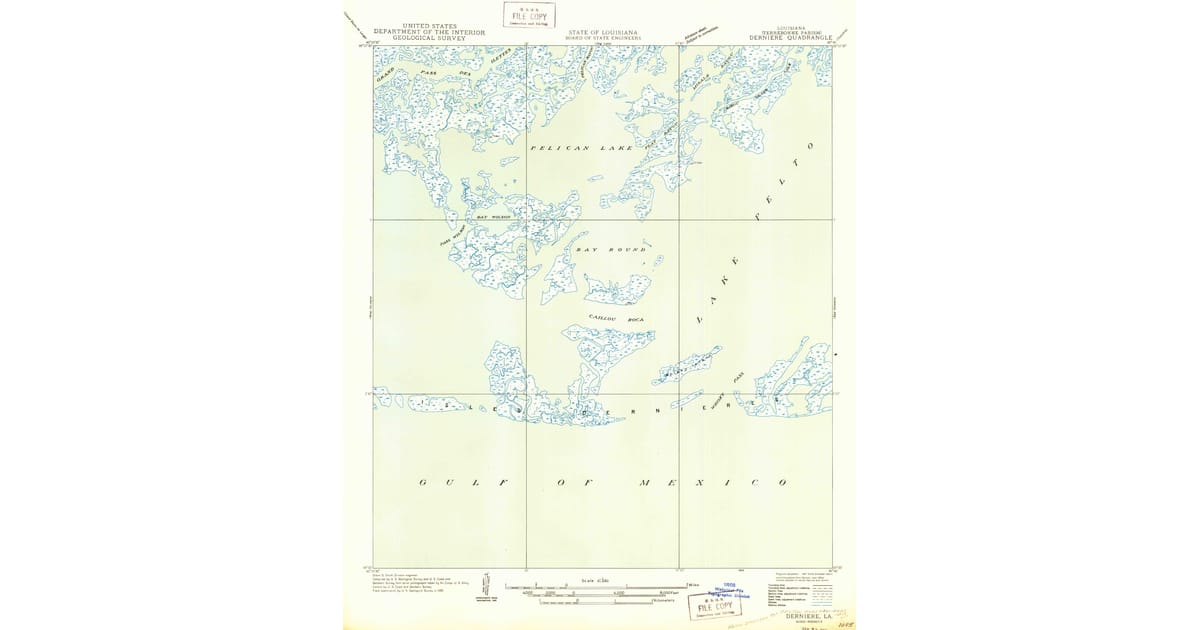 1950s Maps of Terrebonne Parish, LA | Pastmaps