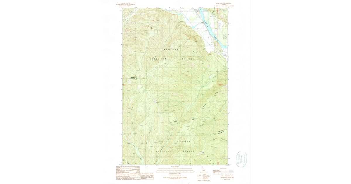 1989 Map of Derr Point, Bonner County, ID — High-Res | Pastmaps