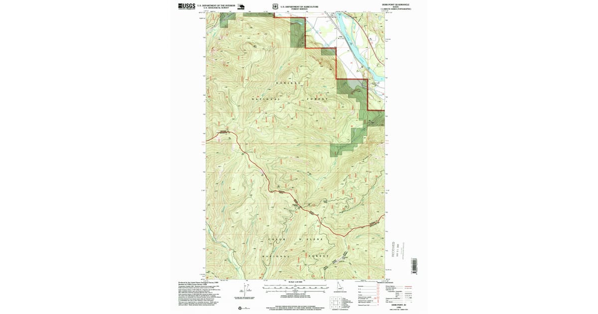 1996 Map of Derr Point, Bonner County, ID — High-Res | Pastmaps
