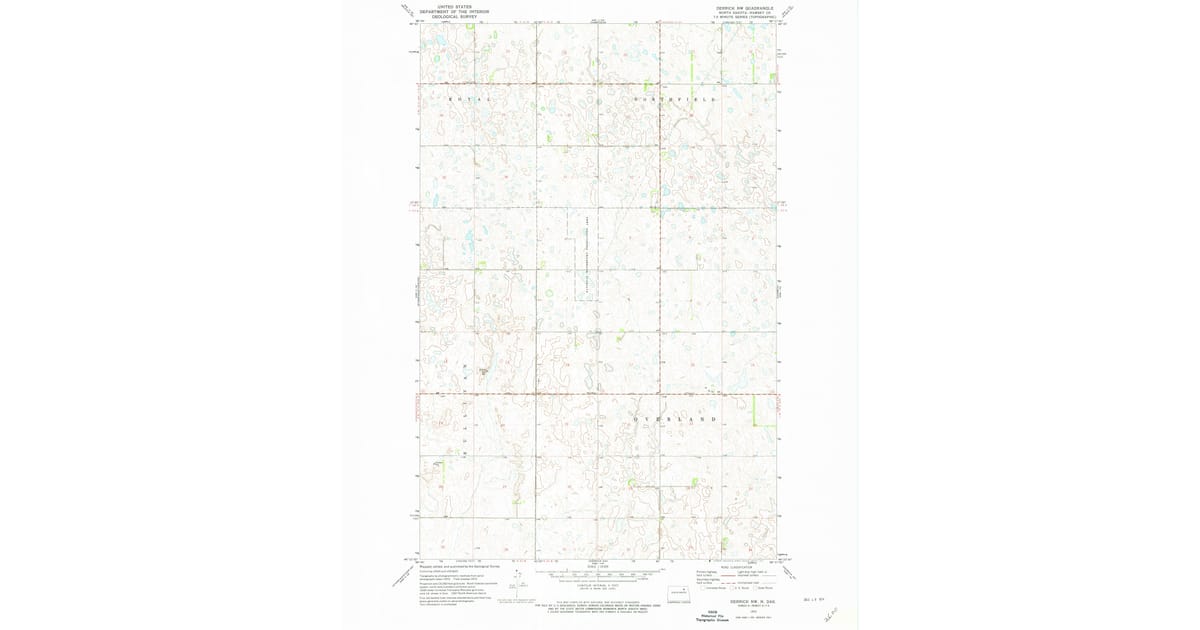 1972 Map of Derrick NW, Ramsey County, ND — High-Res | Pastmaps