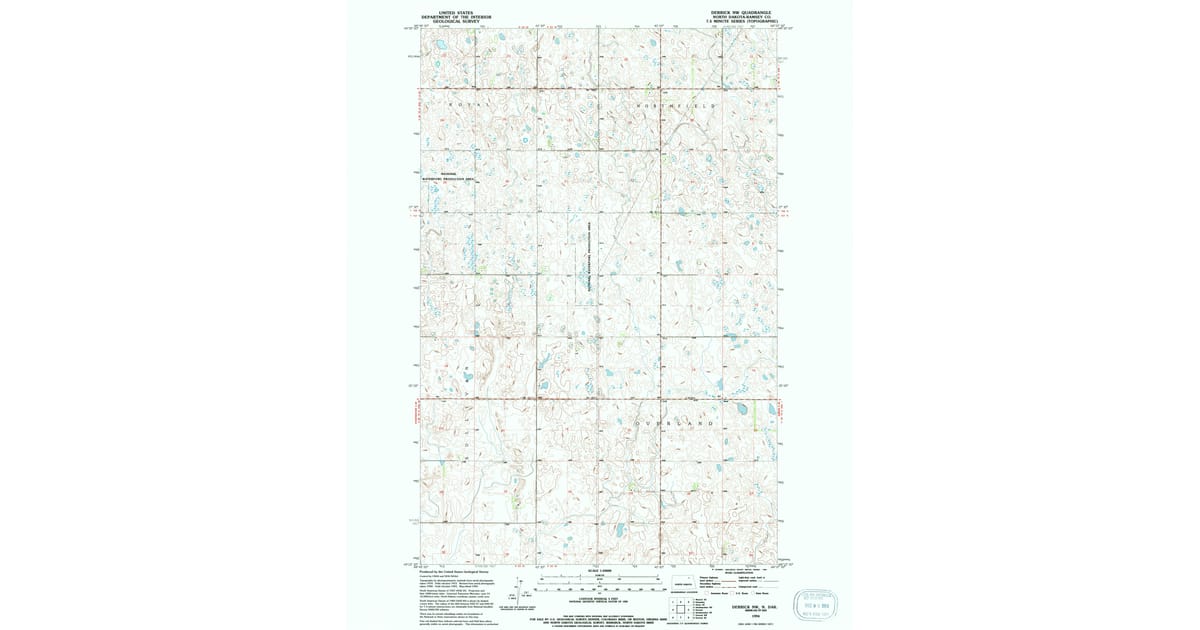 1994 Map of Derrick NW, Ramsey County, ND — High-Res | Pastmaps