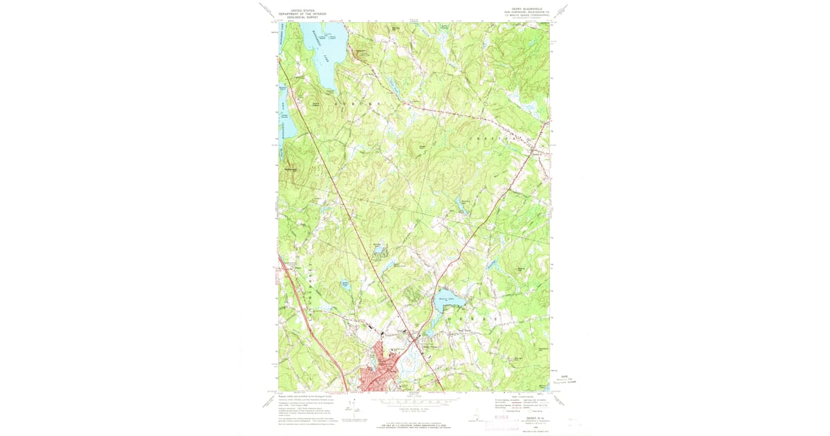 1968 Map of Derry, Rockingham County, NH — High-Res | Pastmaps