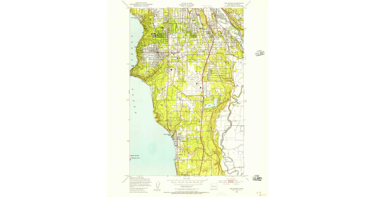1949 Map of Des Moines, WA — High-Res | Pastmaps