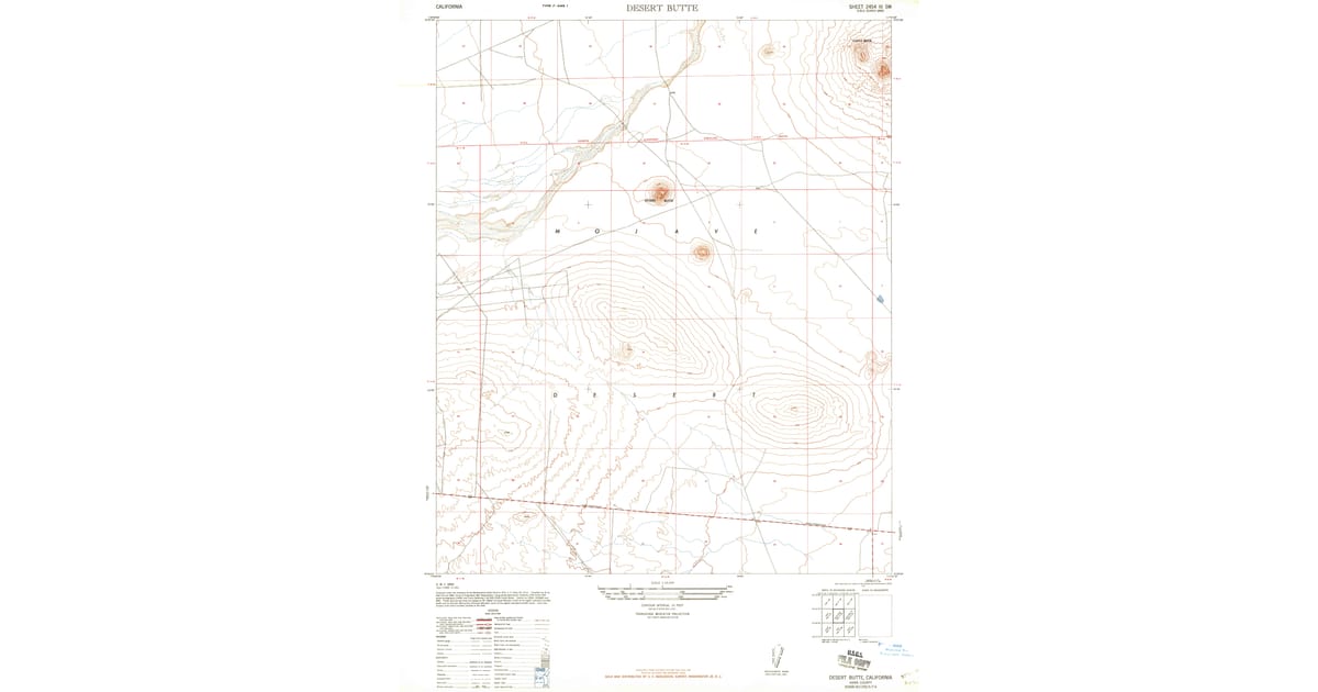 1947 Map of Desert Butte, Kern County, CA — High-Res | Pastmaps