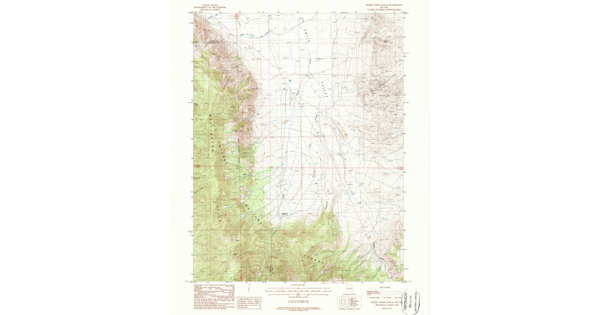 1988 Map of Desert Creek Ranch, Lyon County, NV — High-Res | Pastmaps