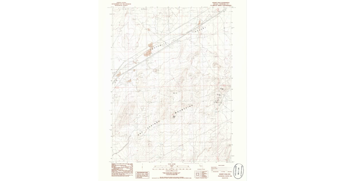 1986 Map of Desert Peak, Churchill County, NV — High-Res | Pastmaps