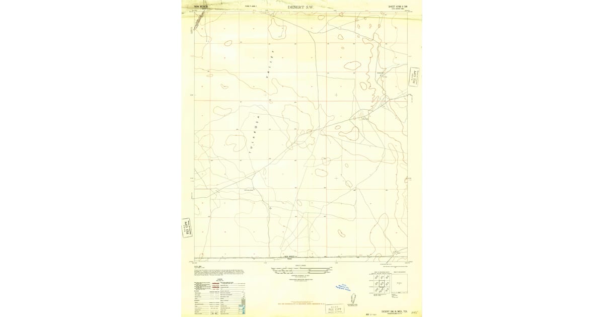 1948 Map of Desert SW, Otero County, NM — High-Res | Pastmaps