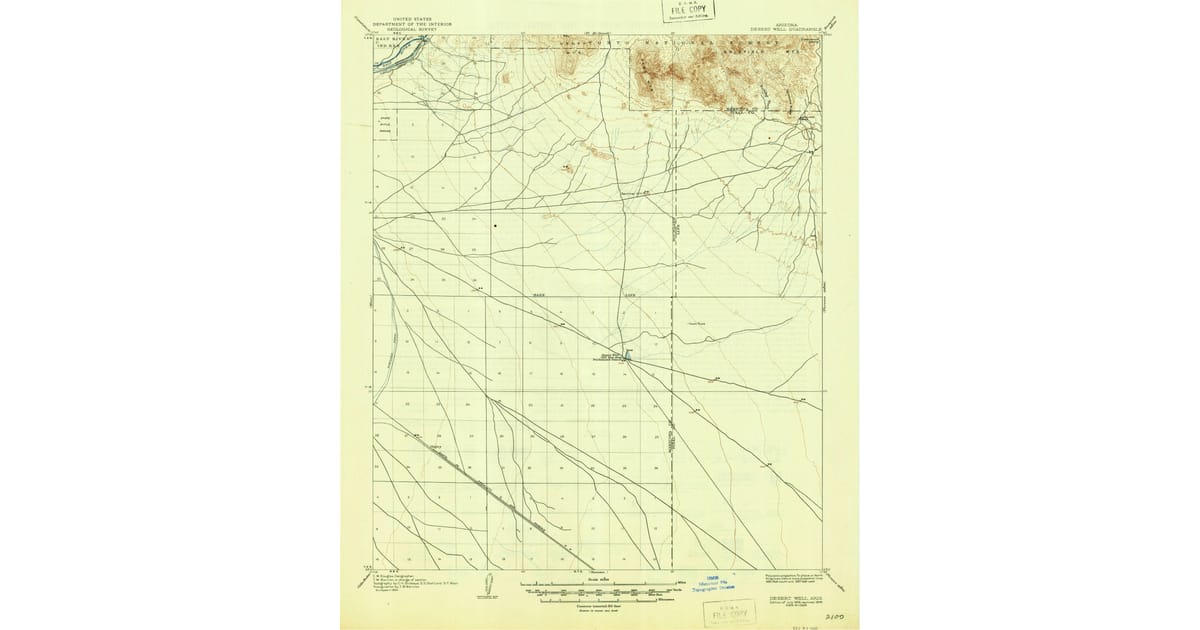 1906 Map of Desert Well, Maricopa County, AZ — High-Res, 1946 Print ...