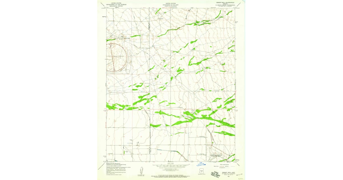 1956 Map of Desert Well, Pinal County, AZ — High-Res | Pastmaps