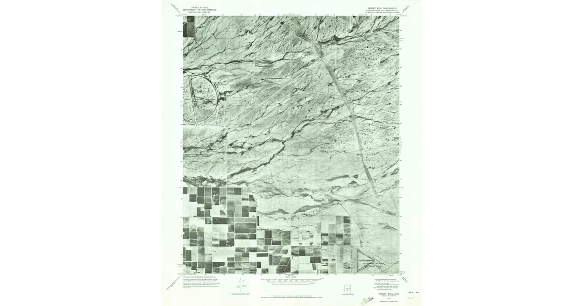 1971 Map of Desert Well, Pinal County, AZ — High-Res | Pastmaps