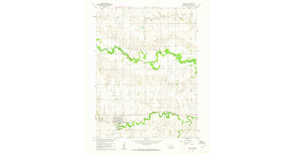 1960 Map of Deshler, NE — High-Res | Pastmaps