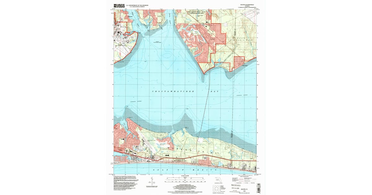 1994 Map of Destin, FL — High-Res | Pastmaps