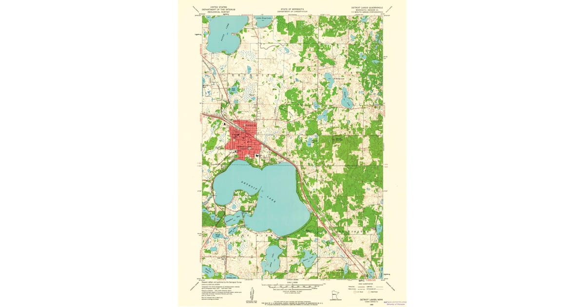 1959 Map of Detroit Lakes, MN — High-Res | Pastmaps