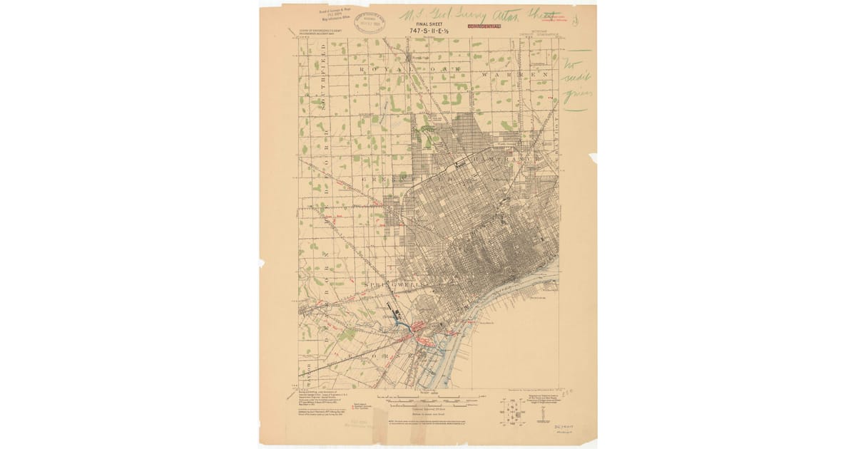1918 Map of Detroit, MI — High-Res | Pastmaps