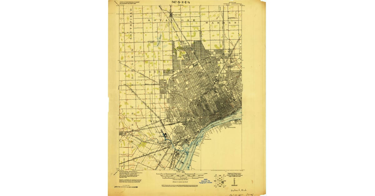 1924 Map of Detroit, MI — High-Res | Pastmaps