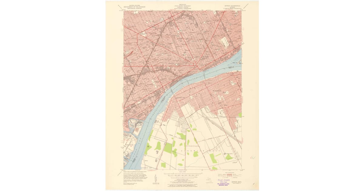 1954 Map of Detroit, MI — High-Res | Pastmaps