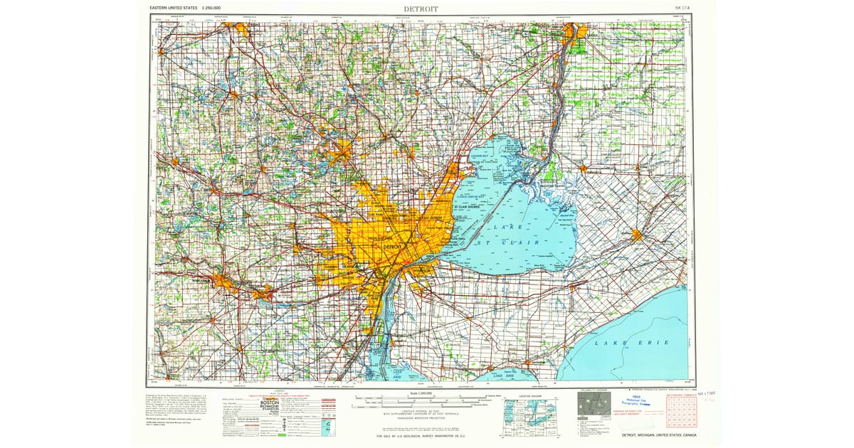1965 Map of Detroit, MI — High-Res | Pastmaps