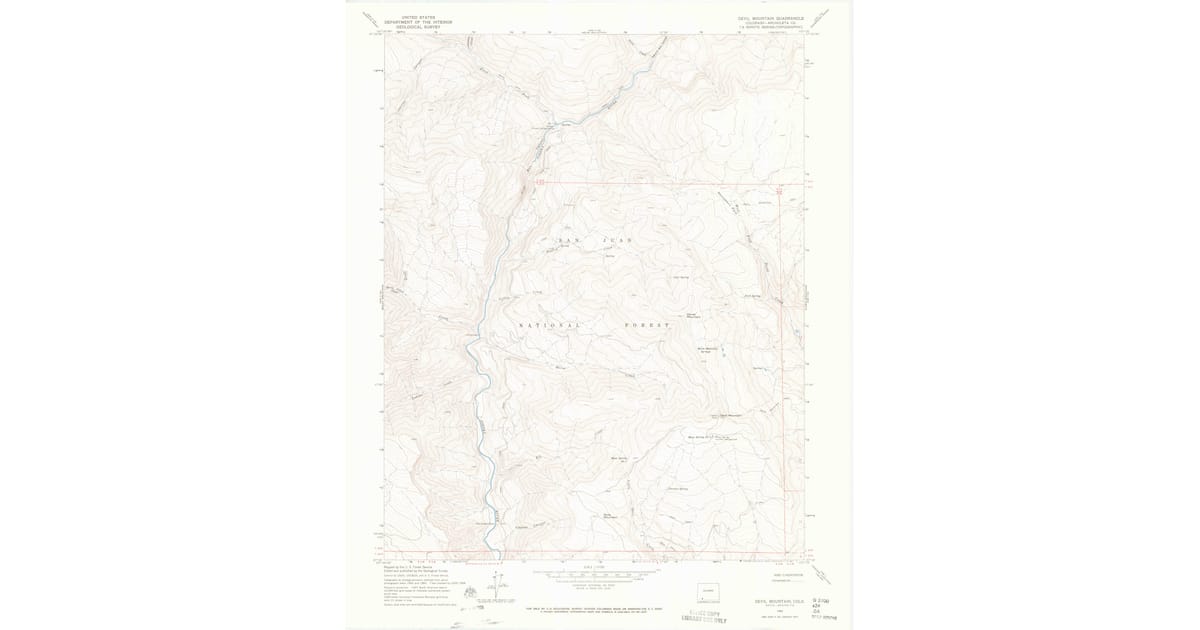 1964 Map of Devil Mountain, Archuleta County, CO — High-Res | Pastmaps