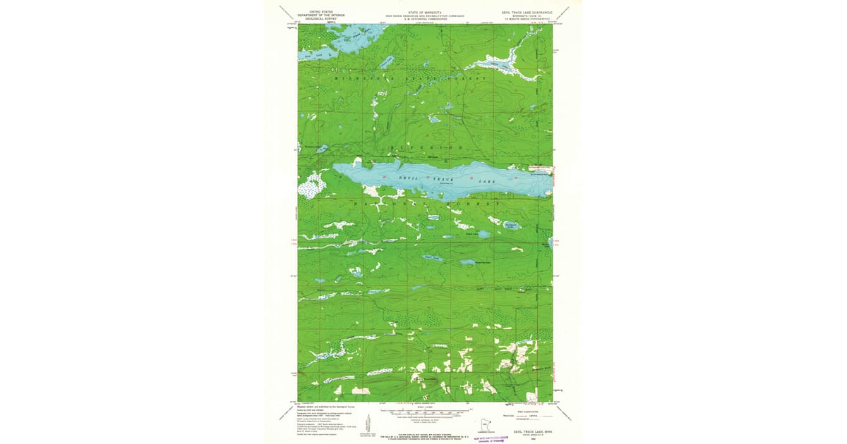 1960 Map of Devil Track Lake, Cook County, MN — High-Res | Pastmaps