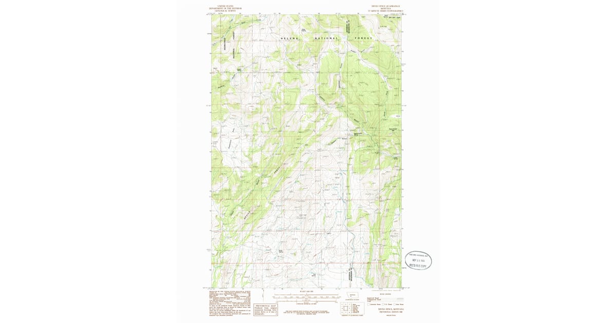 1986 Map of Devils Fence, Jefferson County, MT — High-Res | Pastmaps