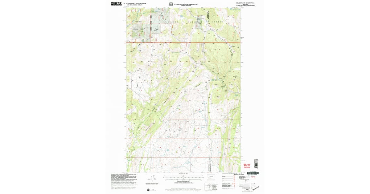 2001 Map of Devils Fence, Jefferson County, MT — High-Res | Pastmaps
