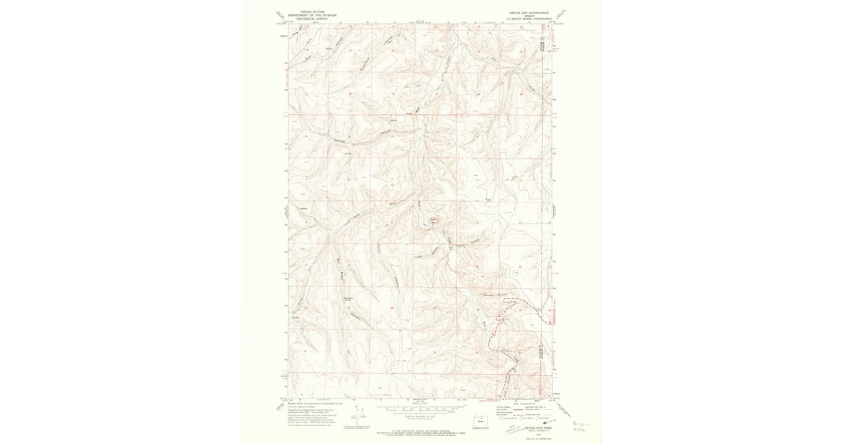 1970 Map of Devils Gap, Gilliam County, OR — High-Res | Pastmaps
