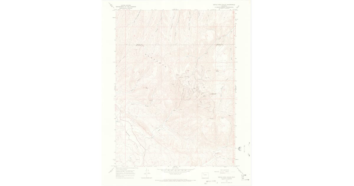 1966 Map of Devils Hole Gulch, Rio Blanco County, CO — High-Res | Pastmaps