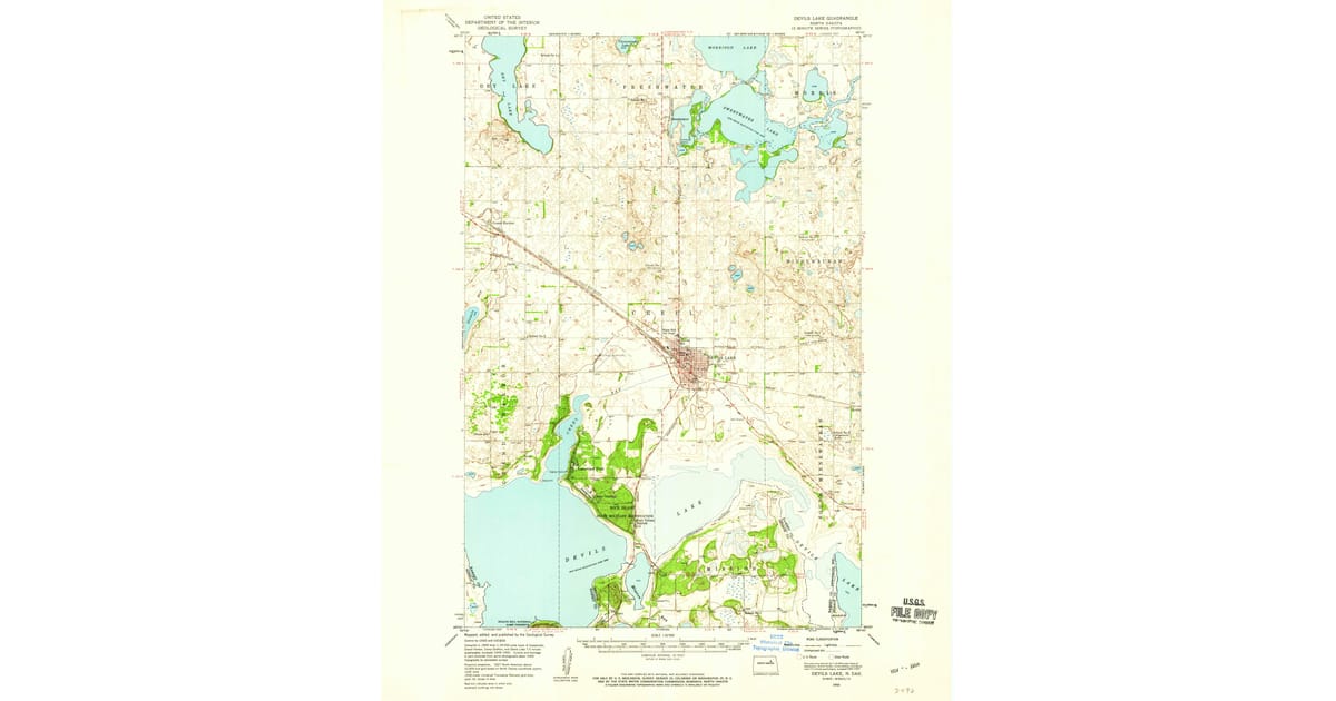 1950 Map of Devils Lake, Ramsey County, ND — High-Res | Pastmaps