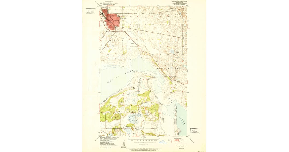 1951 Map of Devils Lake, Ramsey County, ND — High-Res | Pastmaps