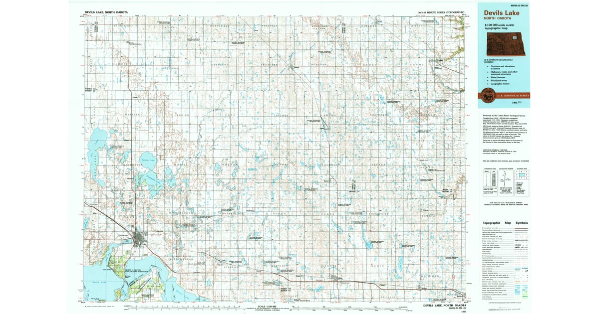 1990s Maps of Benson County, ND | Pastmaps