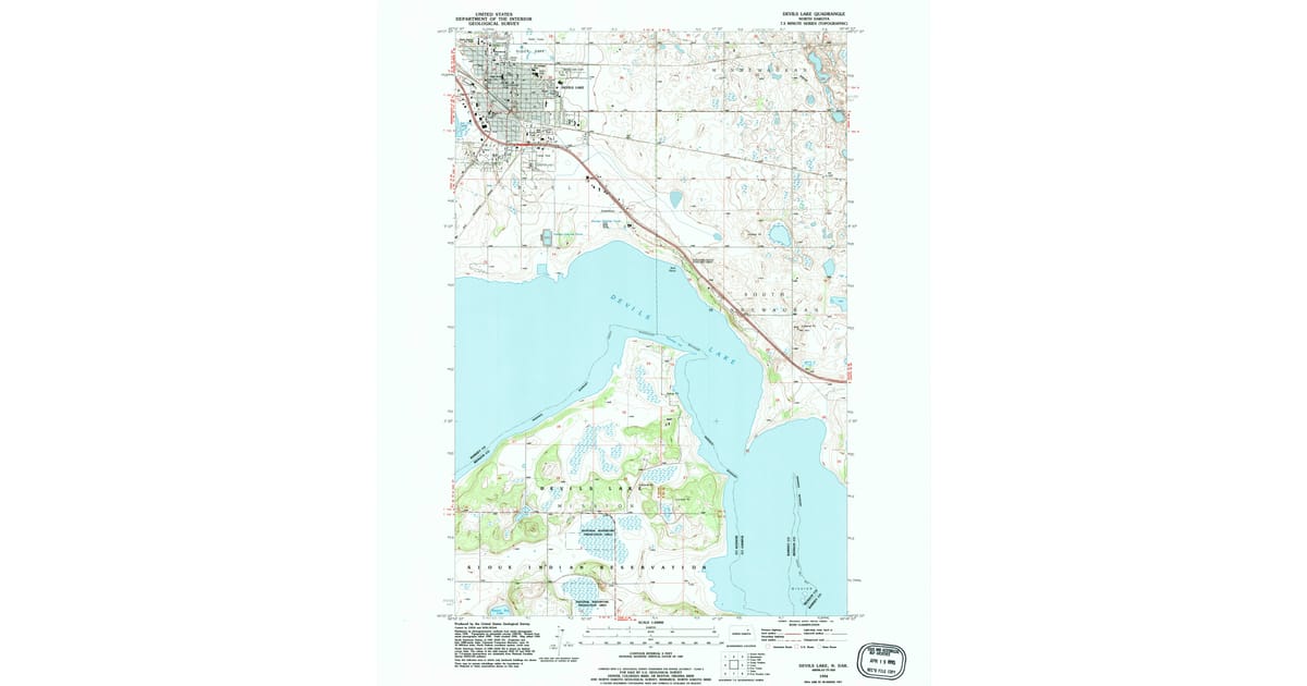 1994 Map of Devils Lake, Ramsey County, ND — High-Res | Pastmaps