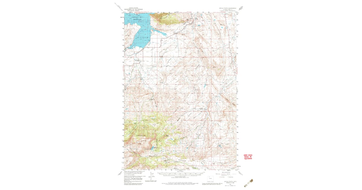 1957 Map of Devils Tooth, Park County, WY — High-Res, 1985 Print | Pastmaps