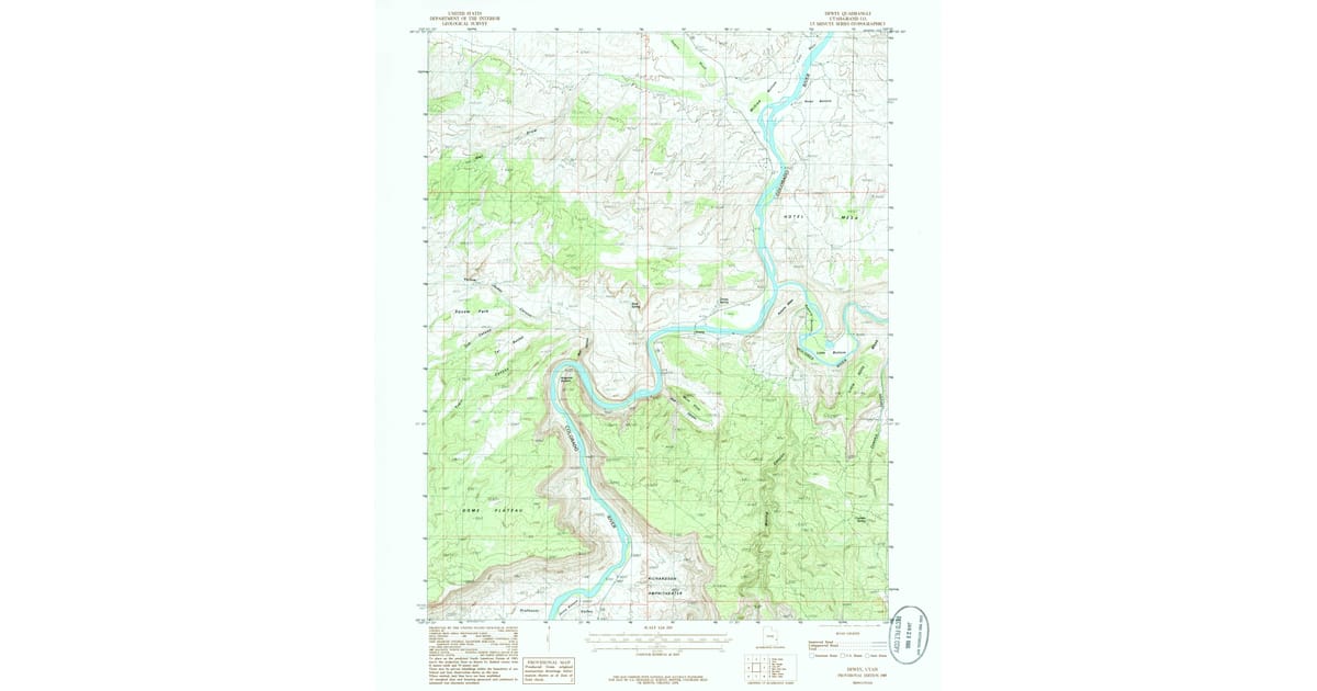1985 Map of Dewey, Grand County, UT — High-Res | Pastmaps