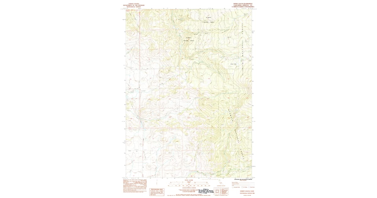 1984 Map of Dewey Gulch, Siskiyou County, CA — High-Res | Pastmaps