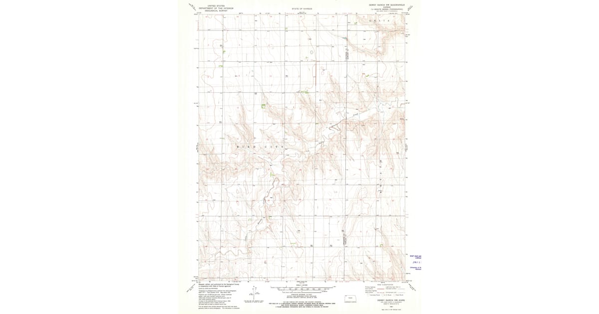 1981 Map of Dewey Ranch NW, Cheyenne County, KS — High-Res | Pastmaps