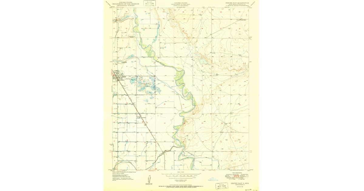 1950 Map of Dexter East, Chaves County, NM — High-Res | Pastmaps