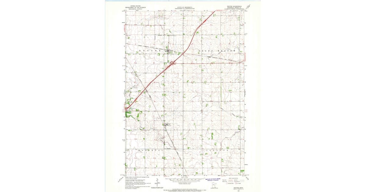 1965 Map of Dexter, MN — High-Res | Pastmaps